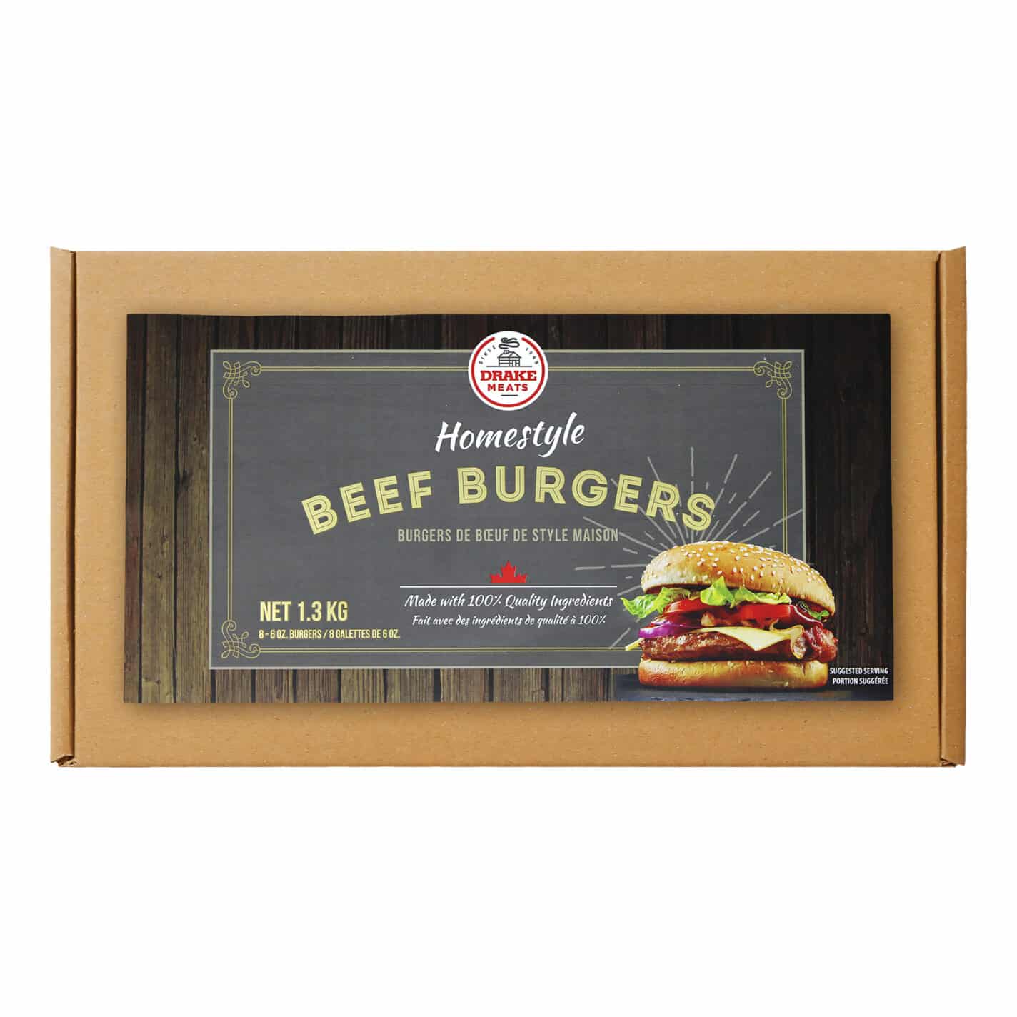 Homestyle Beef Burgers - Drake Meats